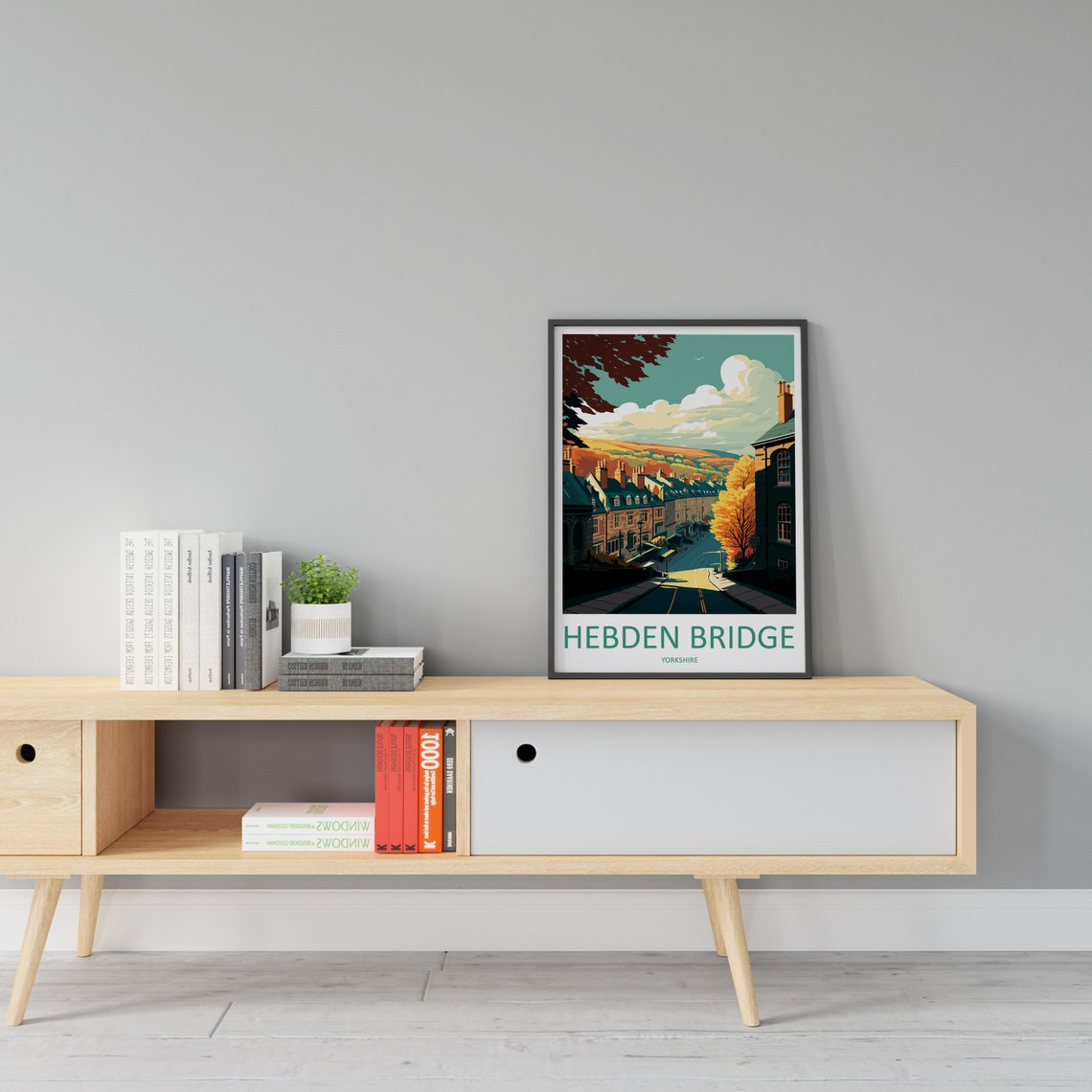 Hebden Bridge Travel Print Wall Art Hebden Bridge Wall Hanging Home ...