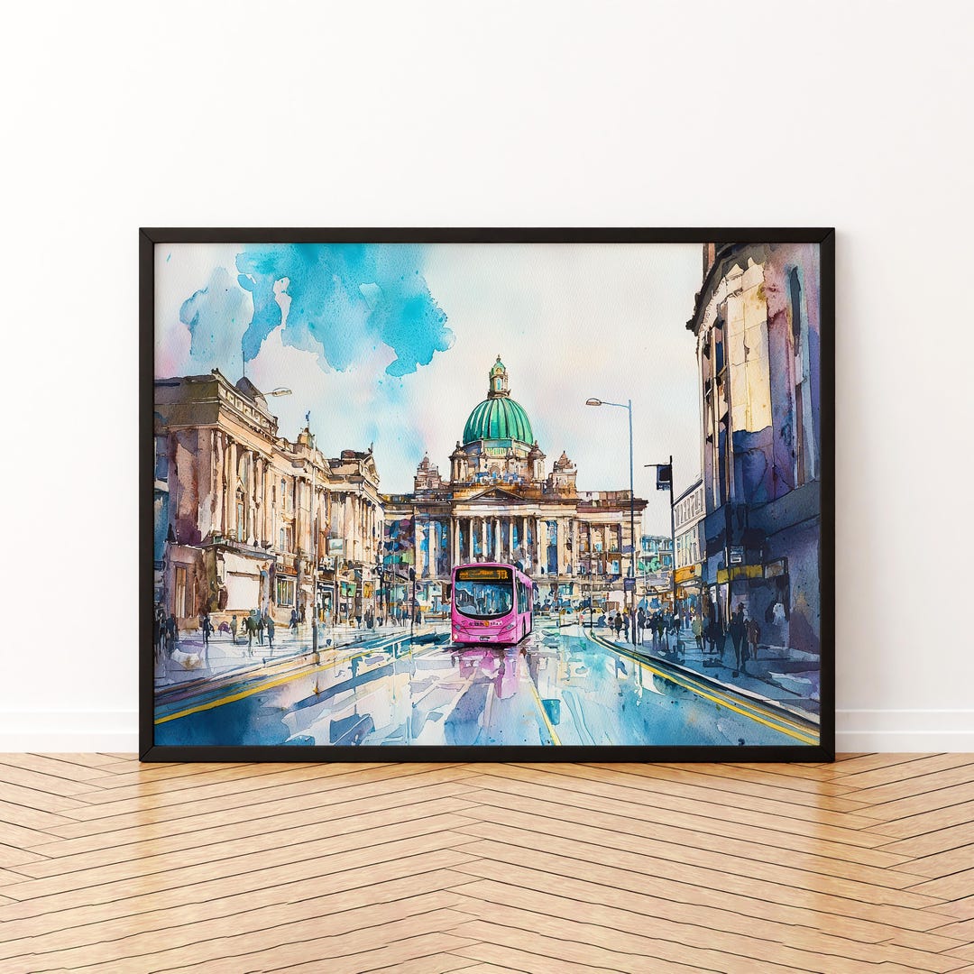 Belfast Watercolor Poster Wall Art Belfast Wall Hanging Home Décor ...
