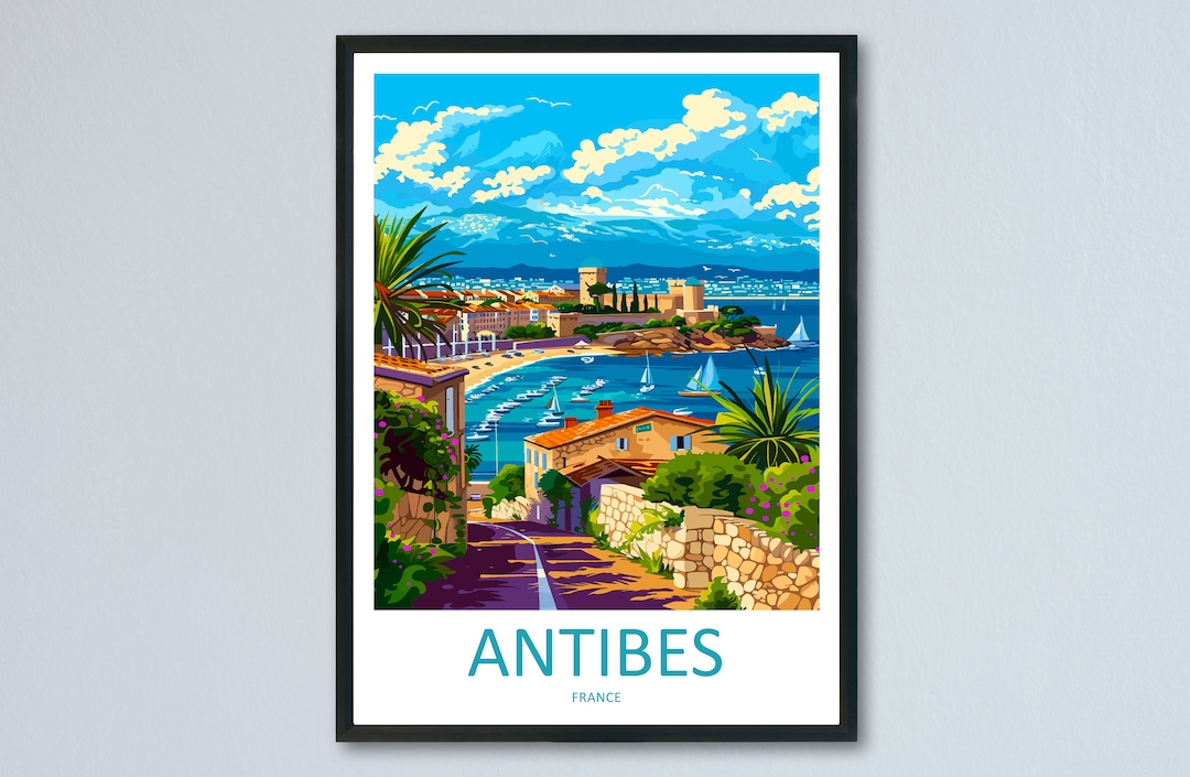 Antibes Travel Print Wall Art Antibes Wall Hanging Home Décor Antibes Gift Art Lovers France Art ...