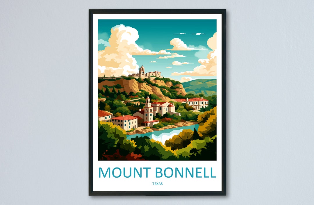 Mount Bonnell Travel Print Wall Art Mount Bonnell Wall Hanging Home ...
