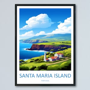 Santa Maria Island Travel Print Wall Art Santa Maria Island Wall ...
