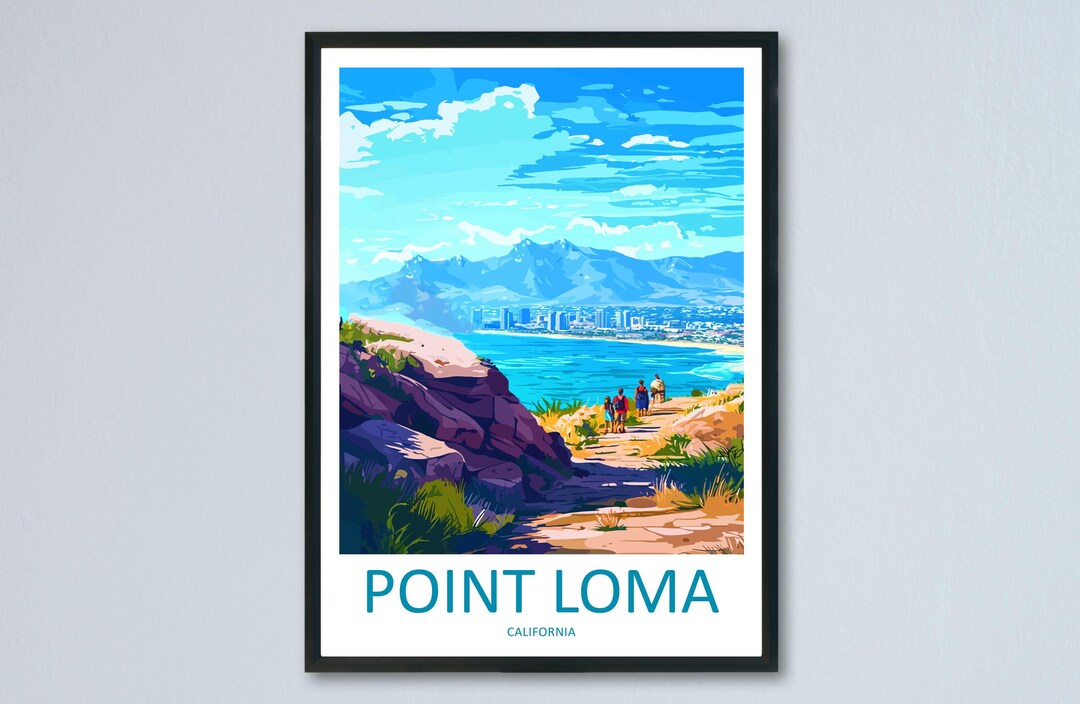 Point Loma Travel Poster California Wall Art Coastal View Print Ocean ...