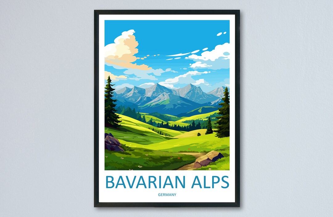 Bavarian Alps Print Bavarian Home Decor Landscape Art Print Bavarian ...