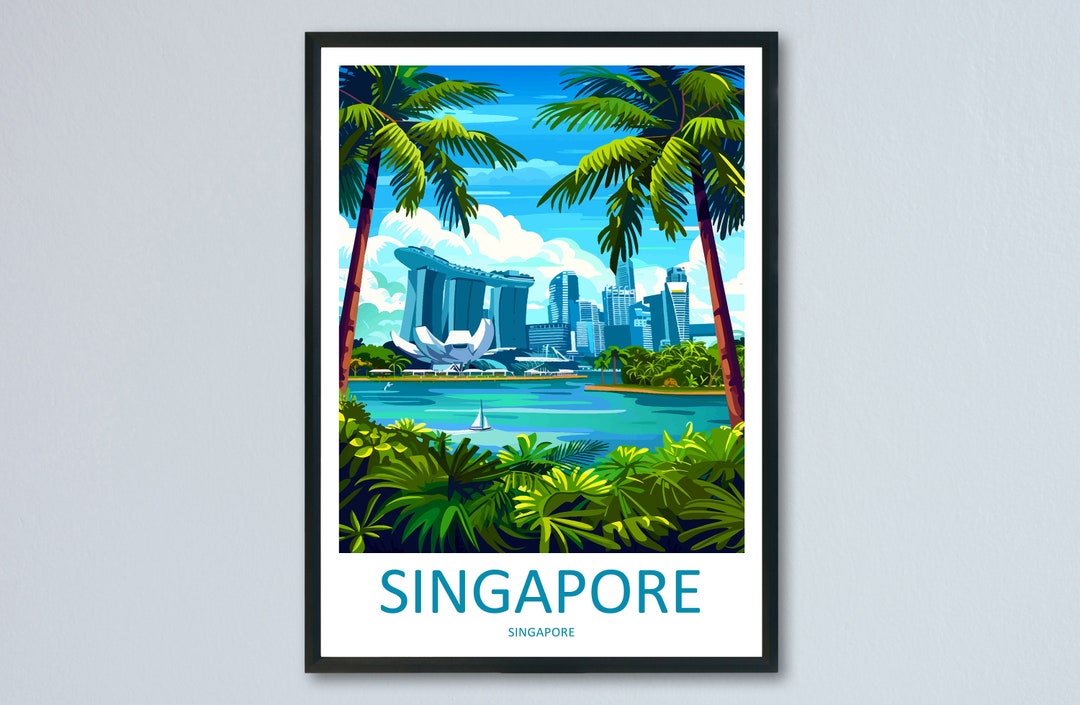 Singapore Travel Print Wall Art Singapore Wall Hanging Home Decoration ...