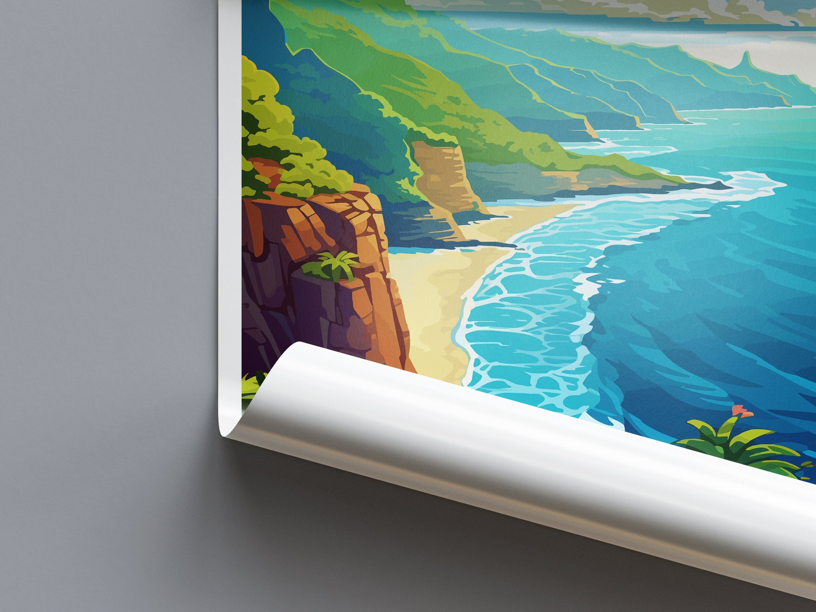 Na Pali Coast Travel Print Wall Art Na Pali Coast Wall Hanging Home ...