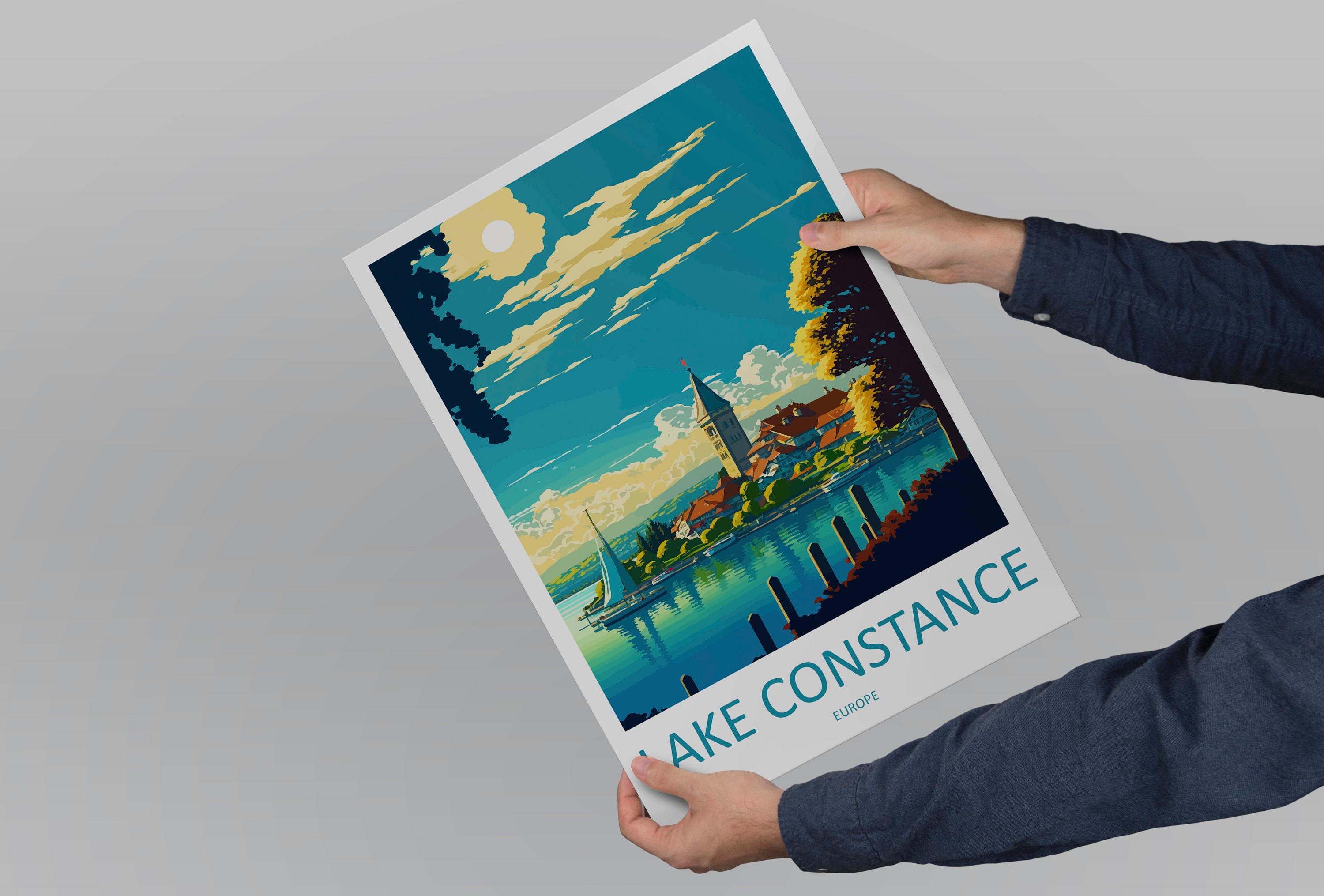 Lake Constance Print Lake Constance Home Decor Landscape Art Print Lake ...