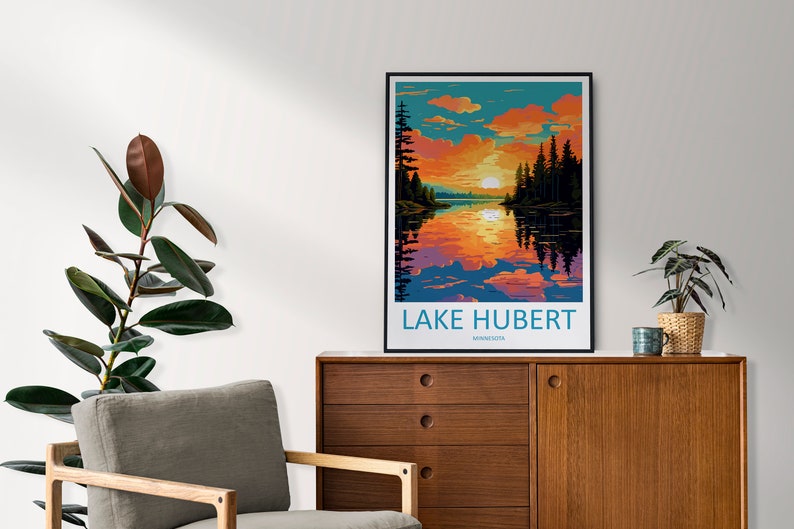 Lake Hubert Travel Print Wall Art Lake Hubert Wall Hanging Home Décor ...