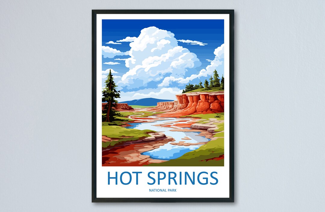 Hot Springs National Park Travel Print Wall Art Hot Springs Wall ...