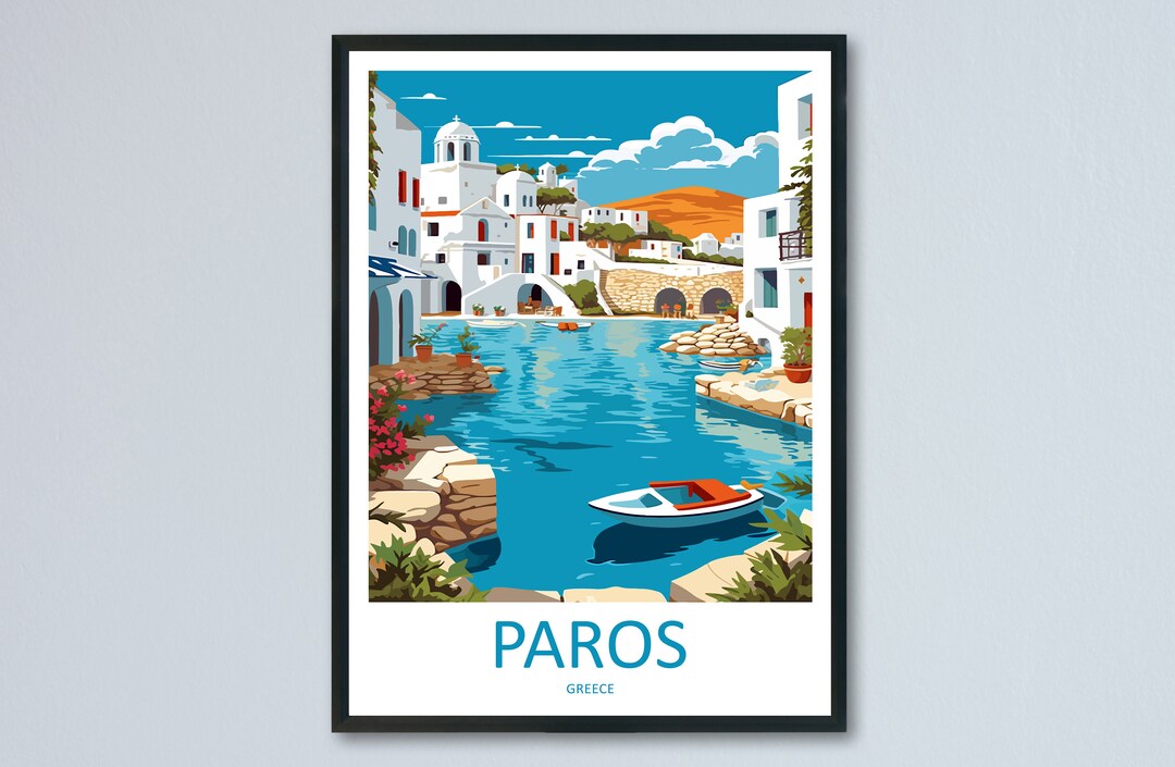 Paros Travel Print Wall Art Paros Greece Wall Hanging Home Decoration ...