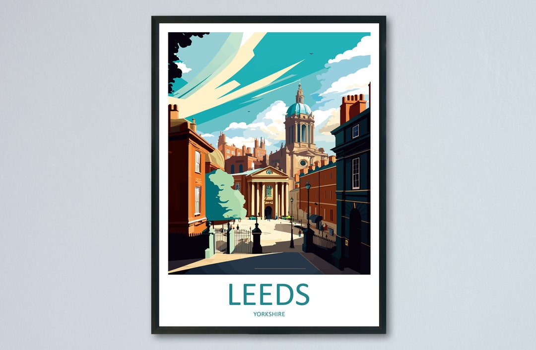 Leeds Travel Print Wall Art Leeds Wall Hanging Home Décor Leeds Gift ...
