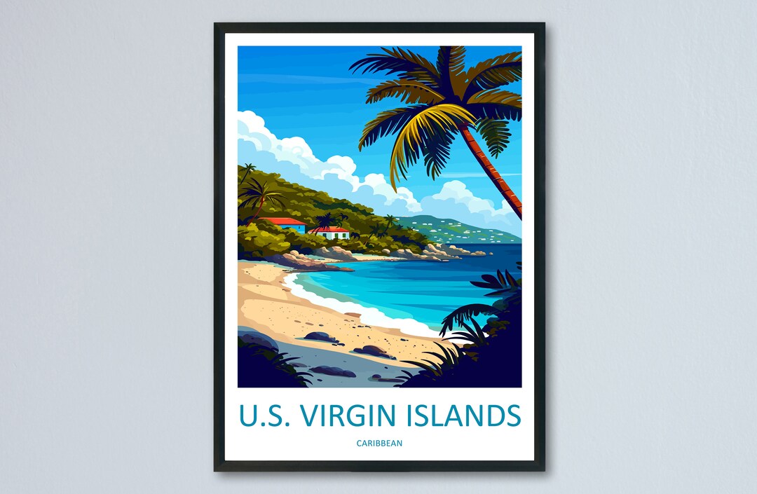 US Virgin Islands Travel Print Wall Art US Virgin Islands Wall Hanging ...