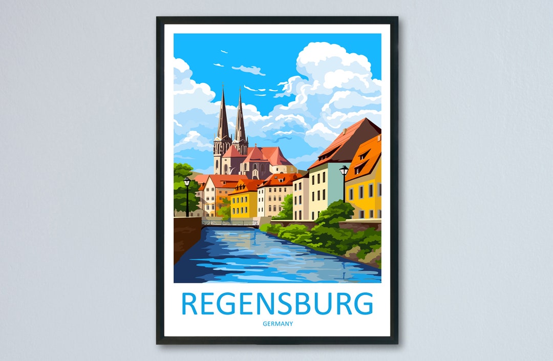 Regensburg Travel Print Wall Art Regensburg Wall Hanging Home Decor ...
