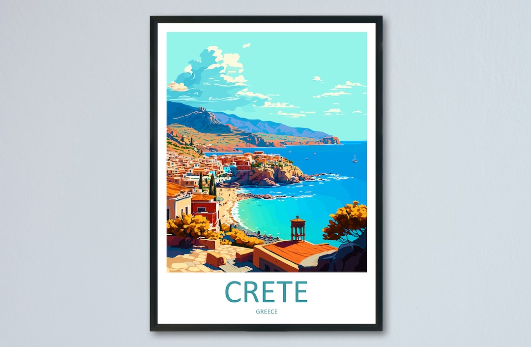 Crete Travel Print Wall Art Crete Greece Wall Hanging Home Decoration ...