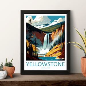 Yellowstone National Park Travel Print Wall Art Yellowstone National ...
