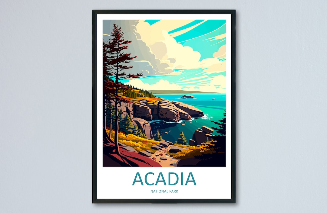 Acadia National Park Travel Print Wall Art Acadia National Park Wall ...