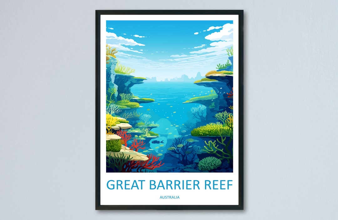 Great Barrier Reef Travel Print Wall Art Great Barrier Reef Wall ...