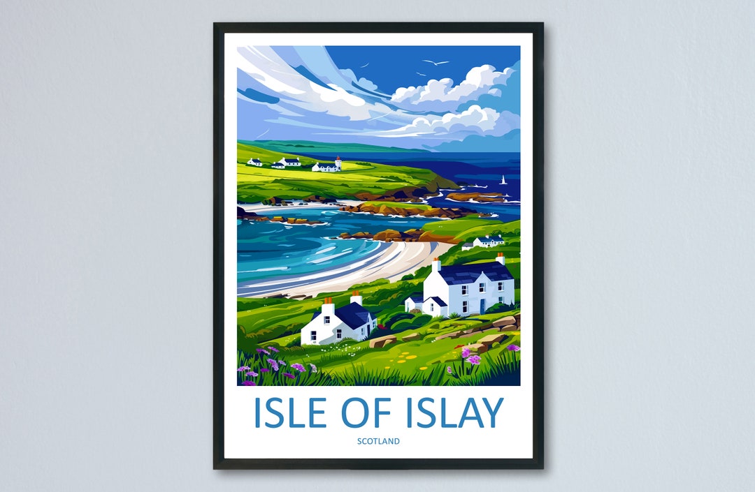 Isle of Islay Travel Print Wall Art Isle of Islay Wall Hanging Home ...