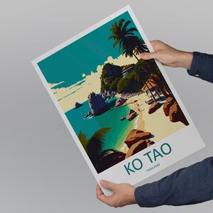 Ko Tao Travel Print Wall Art Ko Tao Wall Hanging Home Decor Ko Tao Gift ...