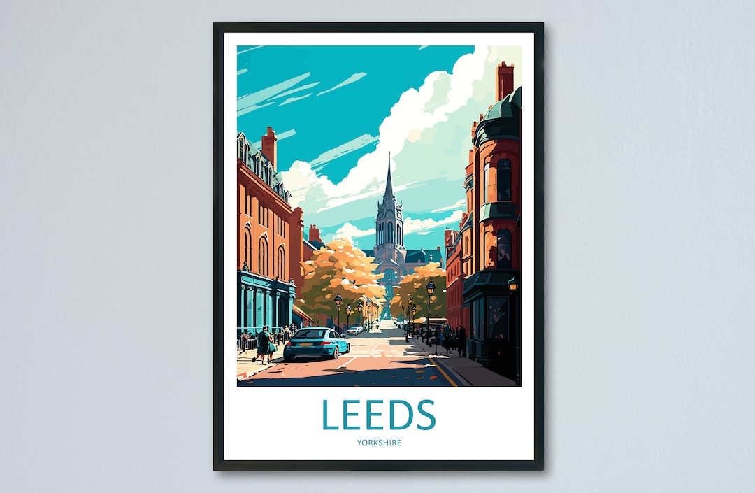 Leeds Travel Print Wall Art Leeds Wall Hanging Home Décor Leeds Gift ...