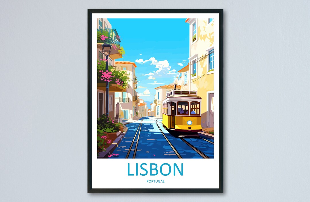 Lisbon Travel Print Wall Art Lisbon Wall Hanging Home Décor Lisbon Gift ...