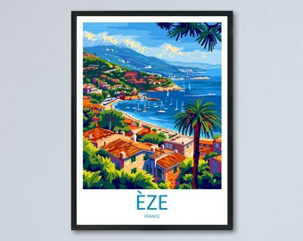 Eze Poster, Eze Travel Print, Eze Wall Hanging Home Décor, France ...