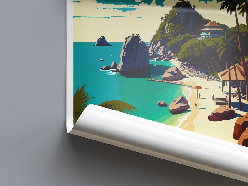 Ko Tao Travel Print Wall Art Ko Tao Wall Hanging Home Decor Ko Tao Gift ...