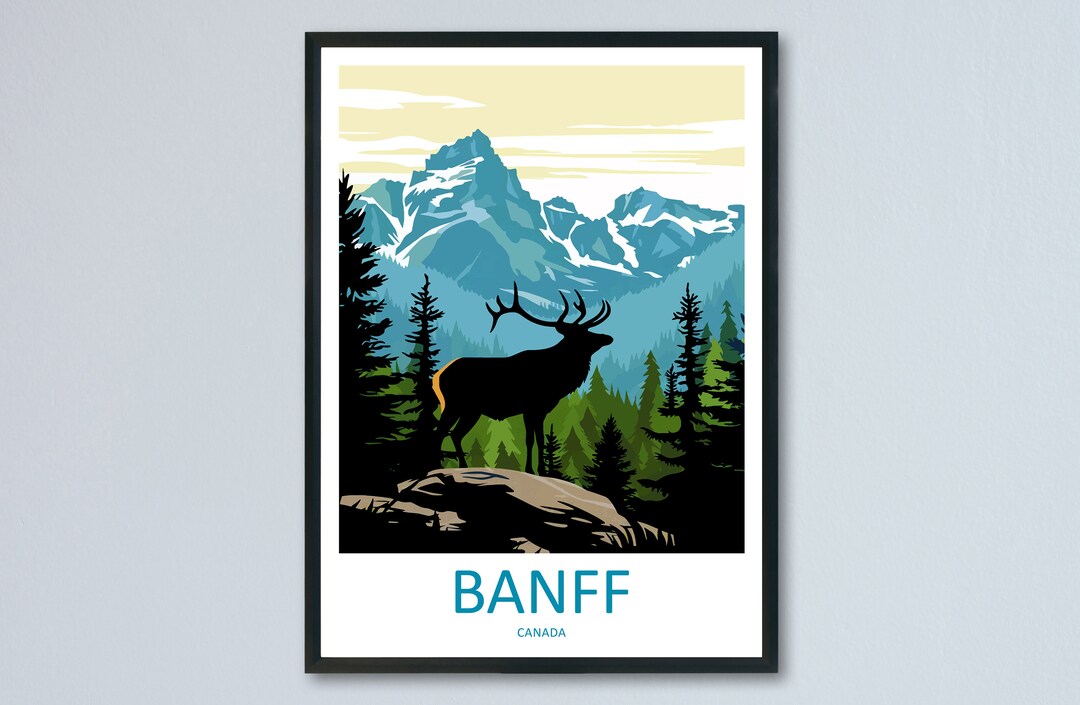 Banff National Park Travel Print Wall Art Banff Wall Hanging Home Décor ...