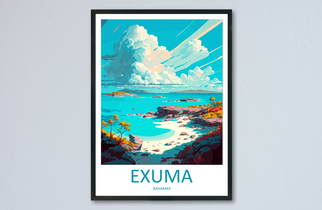 Exuma Travel Print Wall Art Exuma Wall Hanging Home Décor Exuma Gift ...
