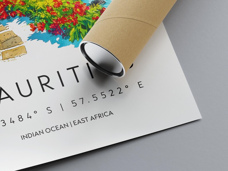 Mauritius Watercolor Poster Mauritius Travel Print Mauritius Wall Art ...