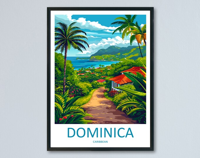 Caribbean Print of Rum Shack in Dominica With Menu, Tropical Wall Art ...