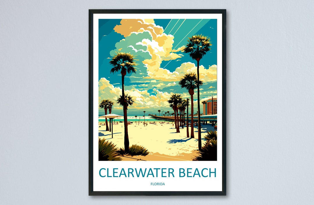 Clearwater Beach Travel Print Wall Art Clearwater Beach Wall Hanging ...