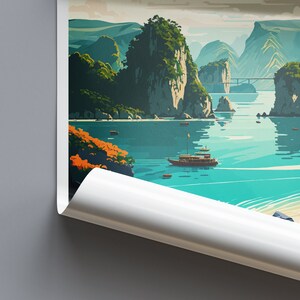 Ha Long Bay Travel Print Wall Art Ha Long Bay Wall Hanging Home Décor ...
