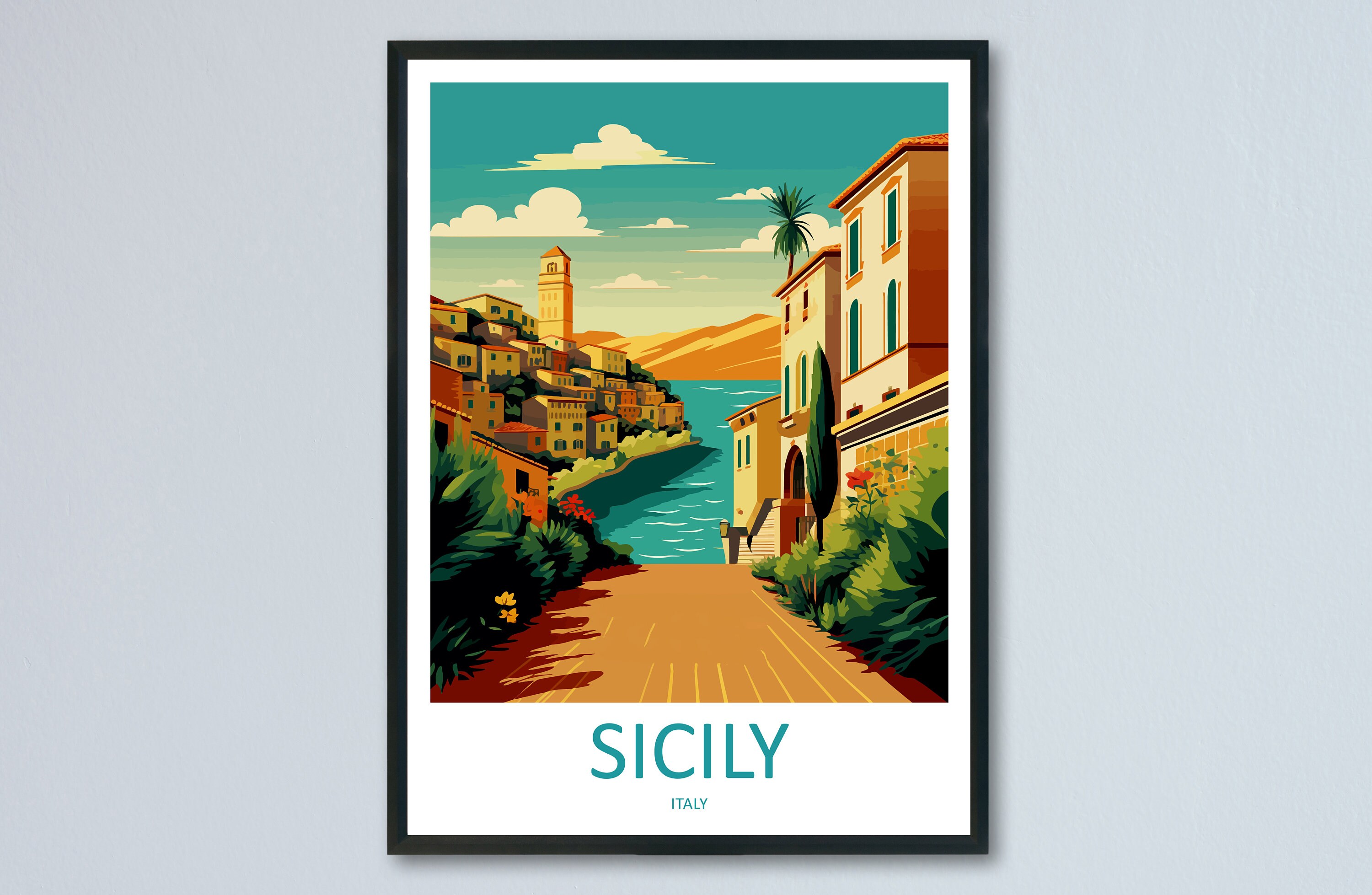 Vintage Travel Poster Sicily