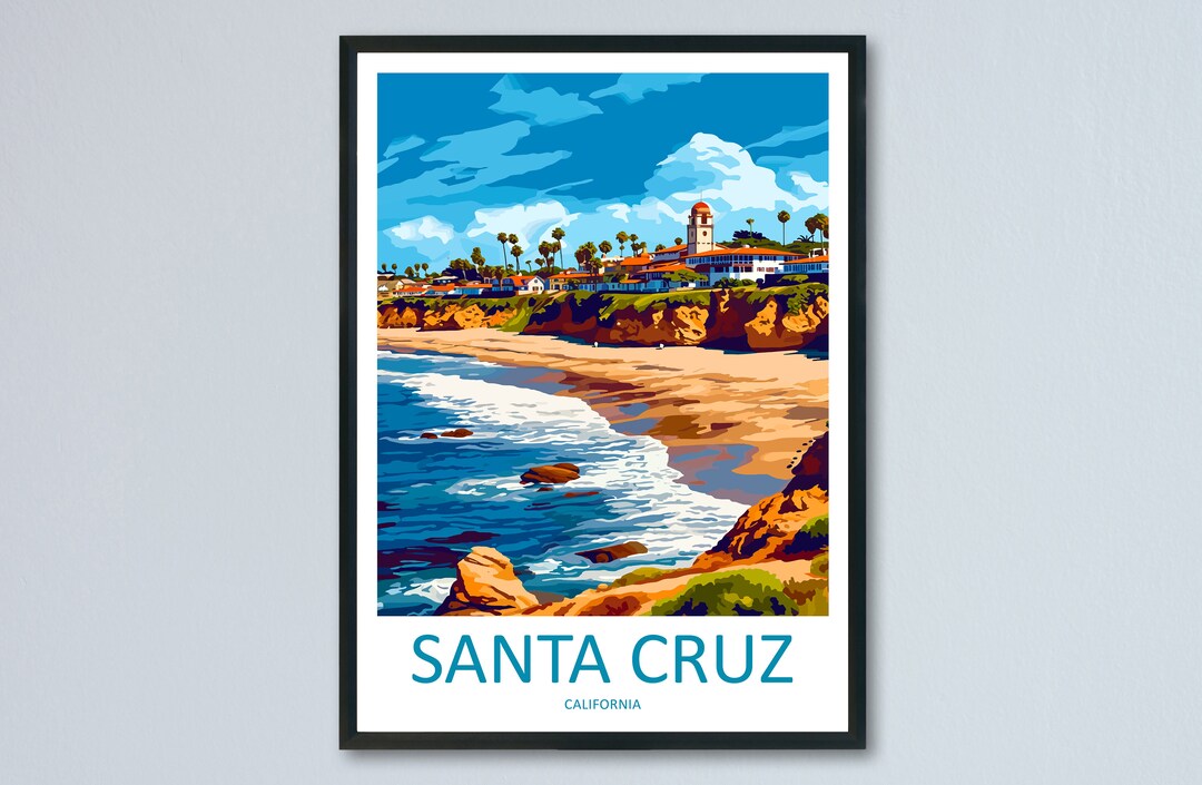 Santa Cruz Travel Print Wall Art Santa Cruz Wall Hanging Home Décor ...