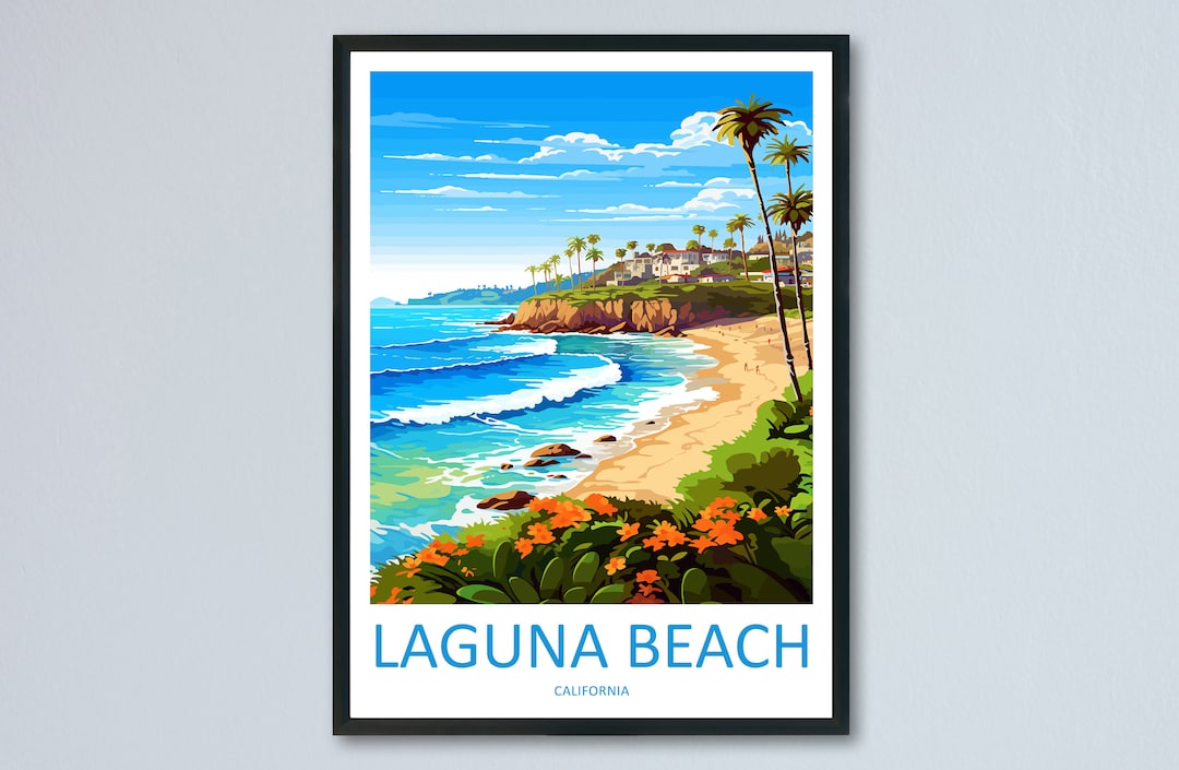 Laguna Beach Travel Print Wall Art Laguna Beach Wall Hanging Home Décor ...