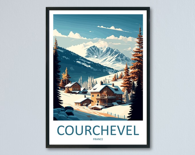 Courchevel Travel Poster | Courchevel Ski Resort France | Courchevel ...