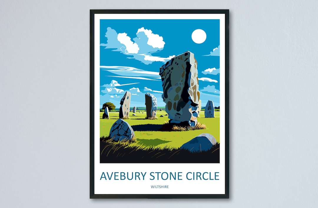 Avebury Stone Circle Travel Print Wall Art Avebury Circle Wall Hanging ...