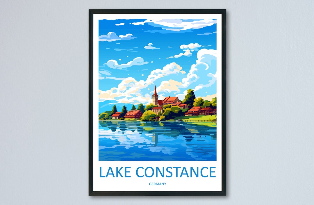 Lake Constance Print Lake Constance Home Decor Landscape Art Print Lake ...