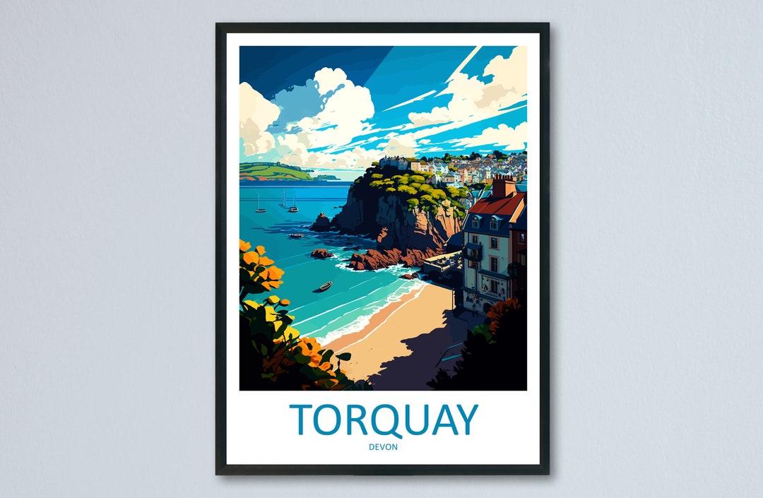 Torquay Travel Print Wall Art Torquay Wall Hanging Home Décor Torquay ...