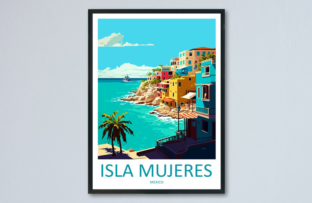 Isla Mujeres Travel Print Wall Art Isla Mujeres Wall Hanging Home ...