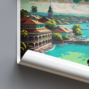Ocho Rios Travel Print Wall Art Ocho Rios Wall Hanging Home Décor Ocho ...