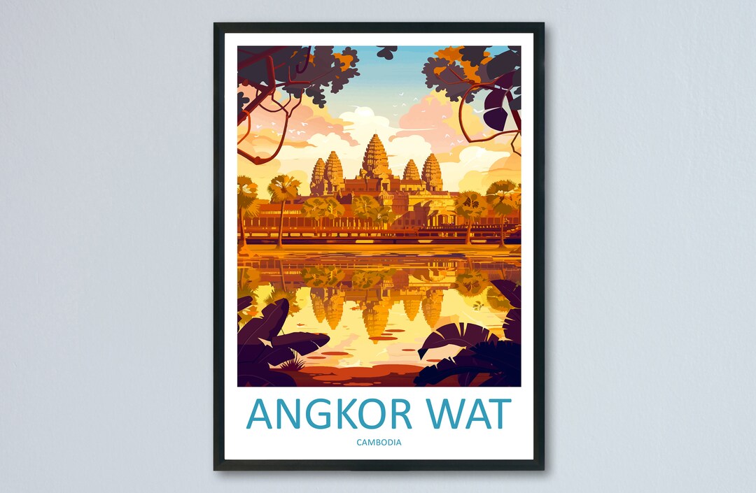 Angkor Wat Travel Print Wall Art Angkor Wat Wall Hanging Home Décor ...
