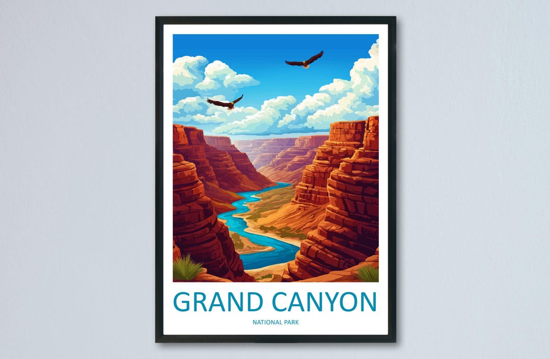 Grand Canyon Travel Print USA Wall Art Arizona Landscape Poster Nature ...