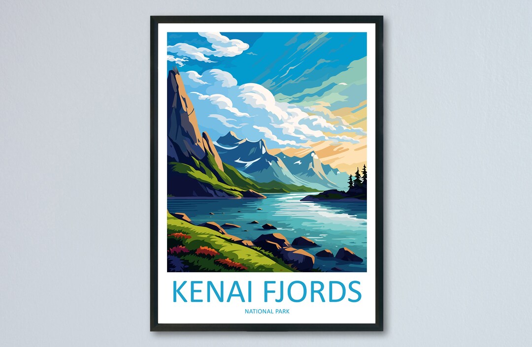 Kenai Fjords National Park Travel Print Wall Art Kenai Fjords Wall ...