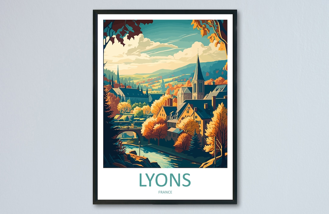 Lyon Print Lyon Wall Art for Travel Enthusiast Gift Wall Hanging Lyon ...