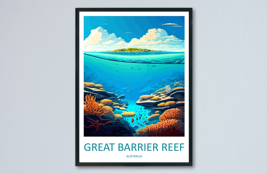 Great Barrier Reef Travel Print Wall Art Great Barrier Reef Wall ...