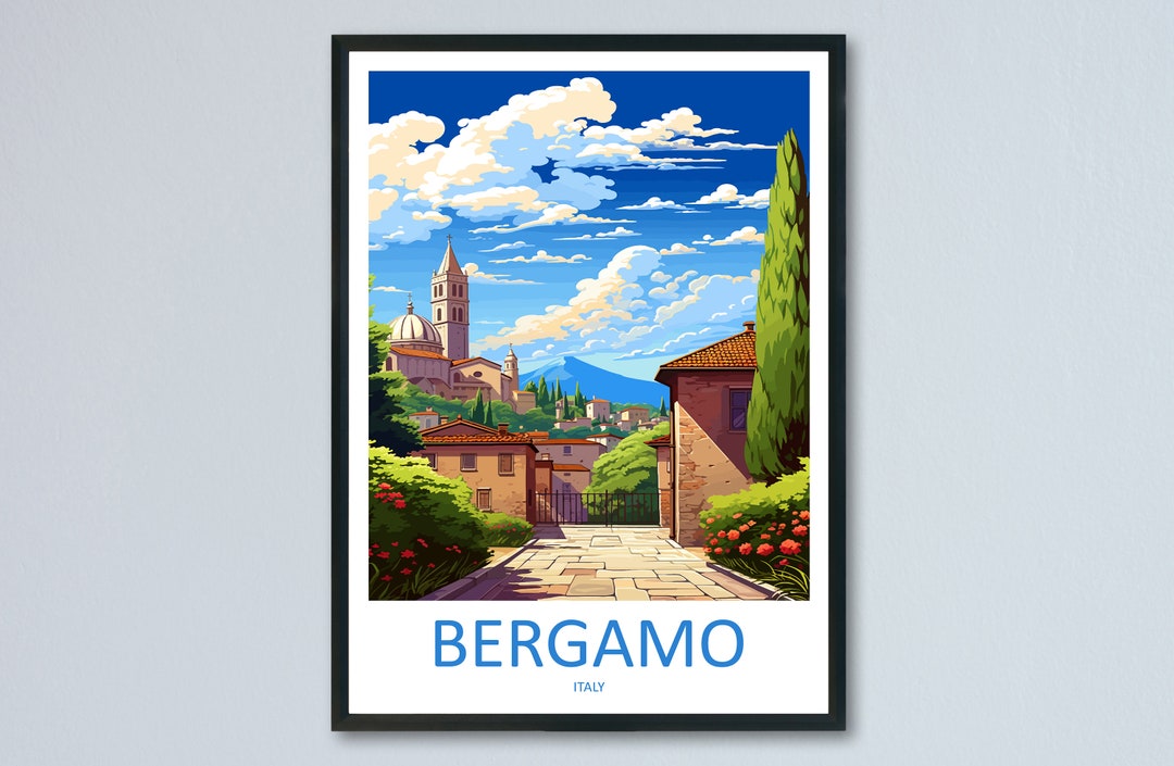 Bergamo Travel Print Wall Art Bergamo Italy Wall Hanging Home Decor ...
