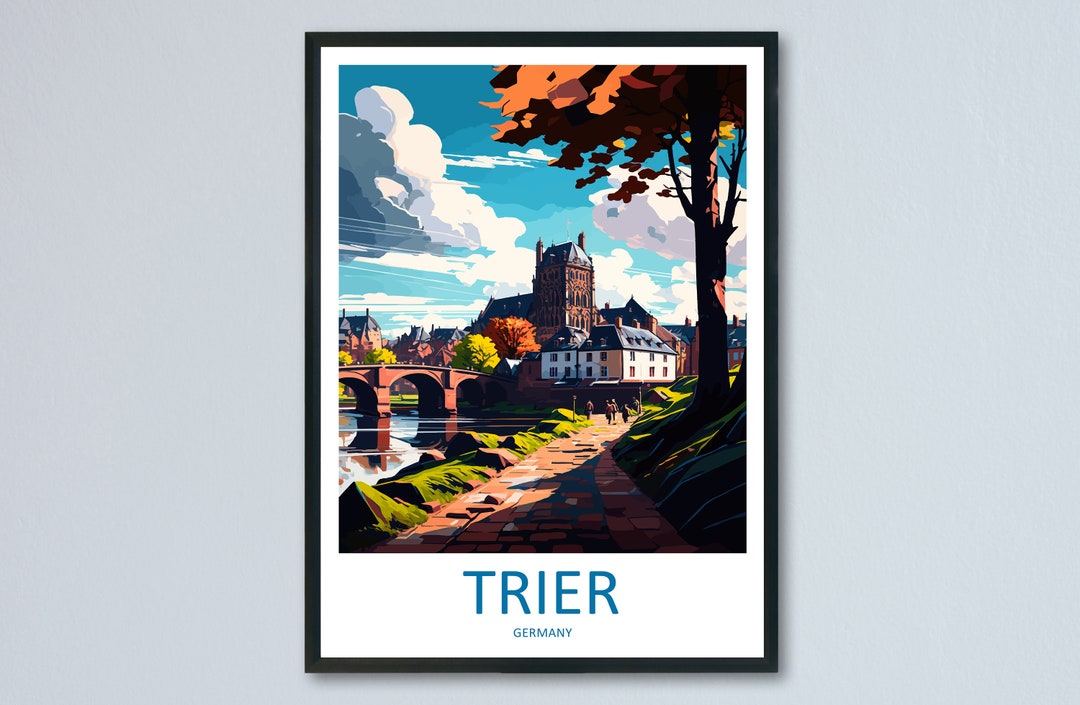 Trier Travel Print Wall Art Trier Wall Hanging Home Décor Trier Gift ...