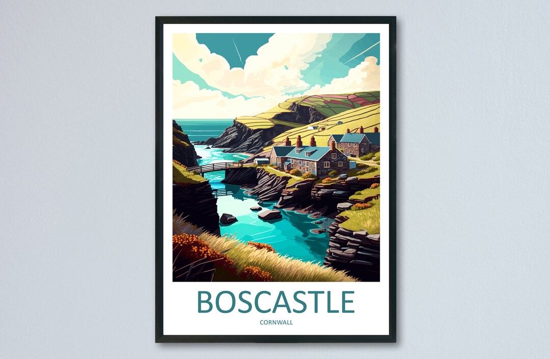 Boscastle Travel Print Wall Art Boscastle Wall Hanging Home Décor ...