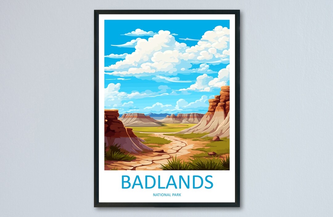 Badlands National Park Travel Print Wall Art Badlands National Park ...